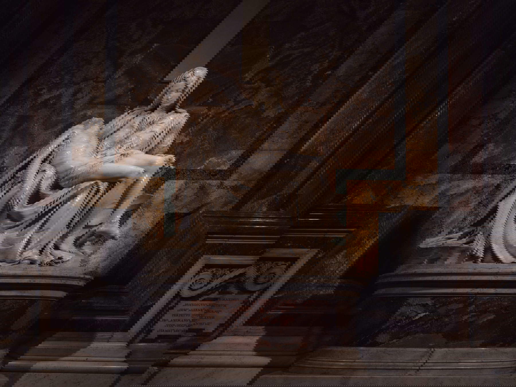 Pieta The 'Pieta' Arrives Here, Ever So Gently; Michelangelo Statue